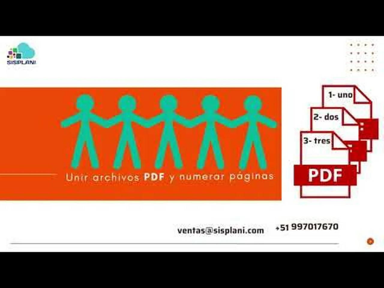 Unir archivos PDF y numerar páginas - Sisplani numerador PDF