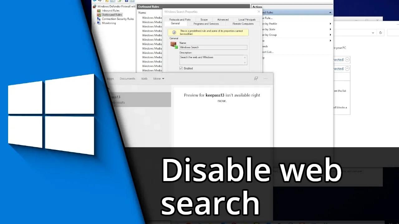 Disable web search in Windows 10 Tutorial