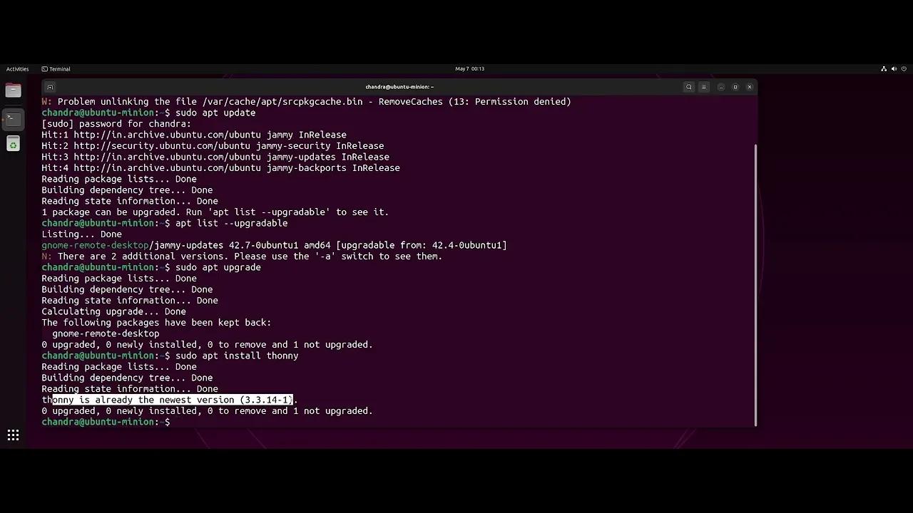 Installing Thonny Python Ide For Ubuntu Desktop
