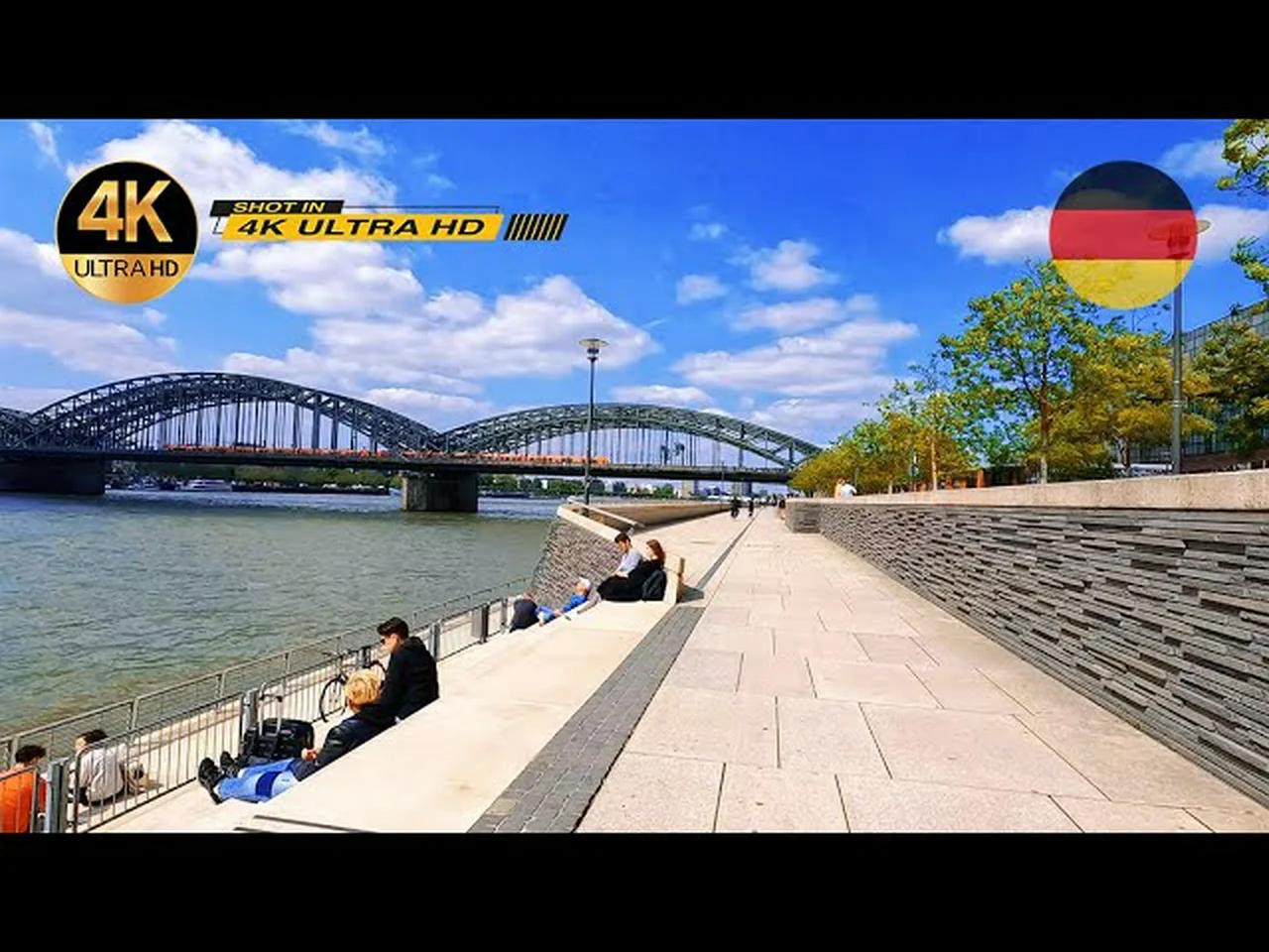 Cologne, Germany A tour through Rhine Boulevard Cologne-Deutz, River ...