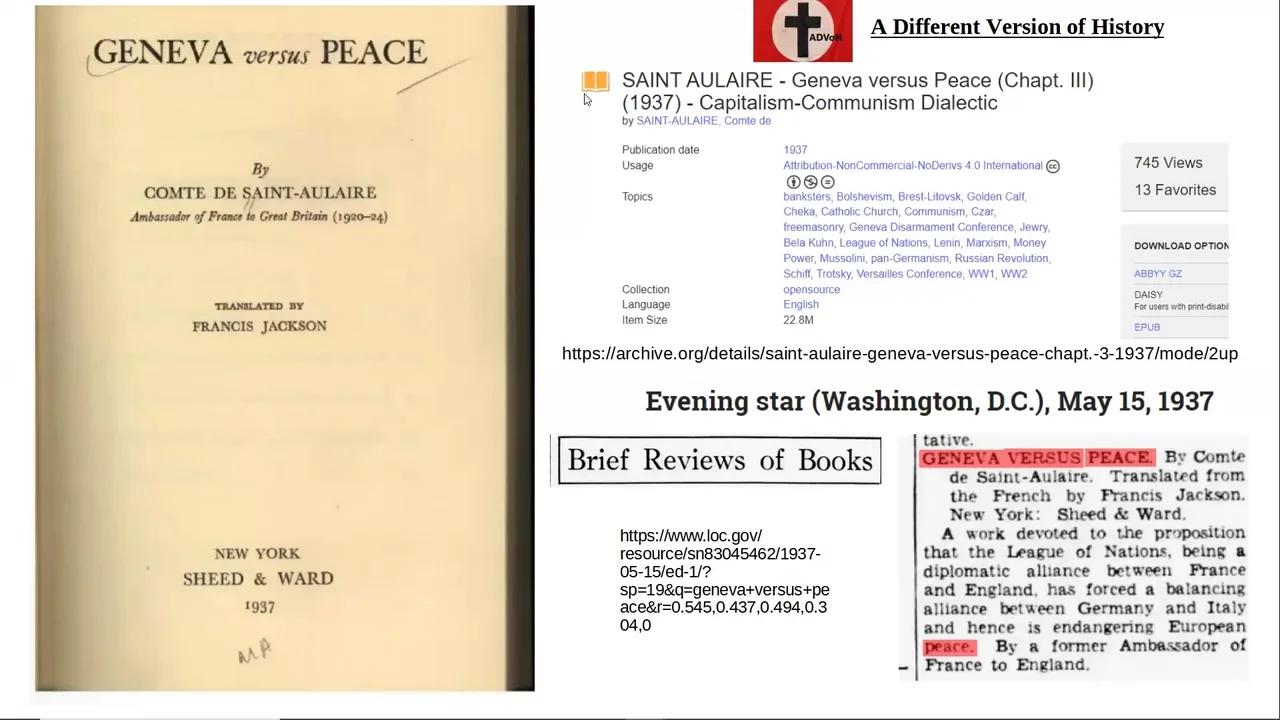 Geneva Versus Peace - connection between jewish capitalism and jewish ...