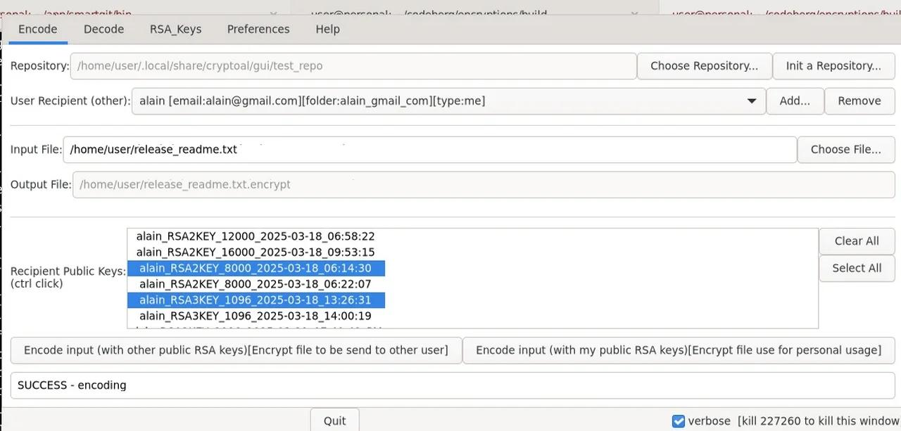 [Encryption GUI interface] You can now encrypt your personal files, to be backup on the cloud ...