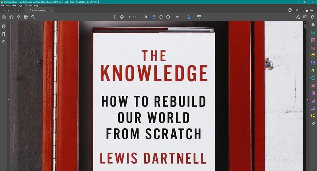 Survival Books. The Knowledge. How to Rebuild Our World From Scratch by Lewis Dartnell