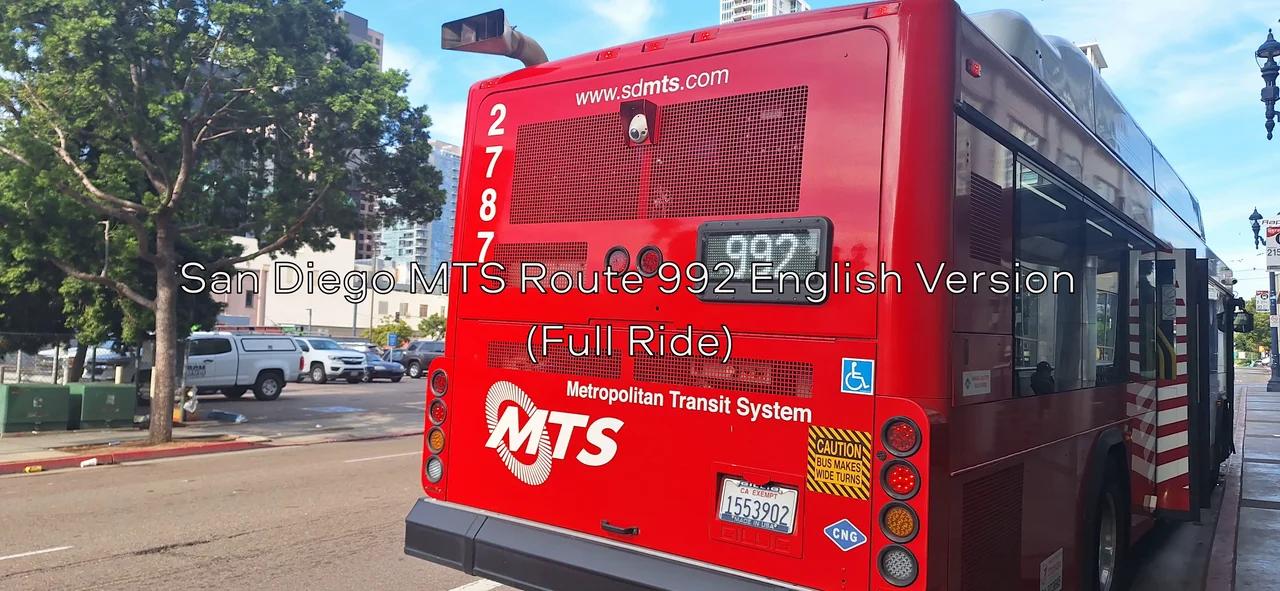 San Diego Metropolitan Transportation System Route 992 Airport Shuttle ...