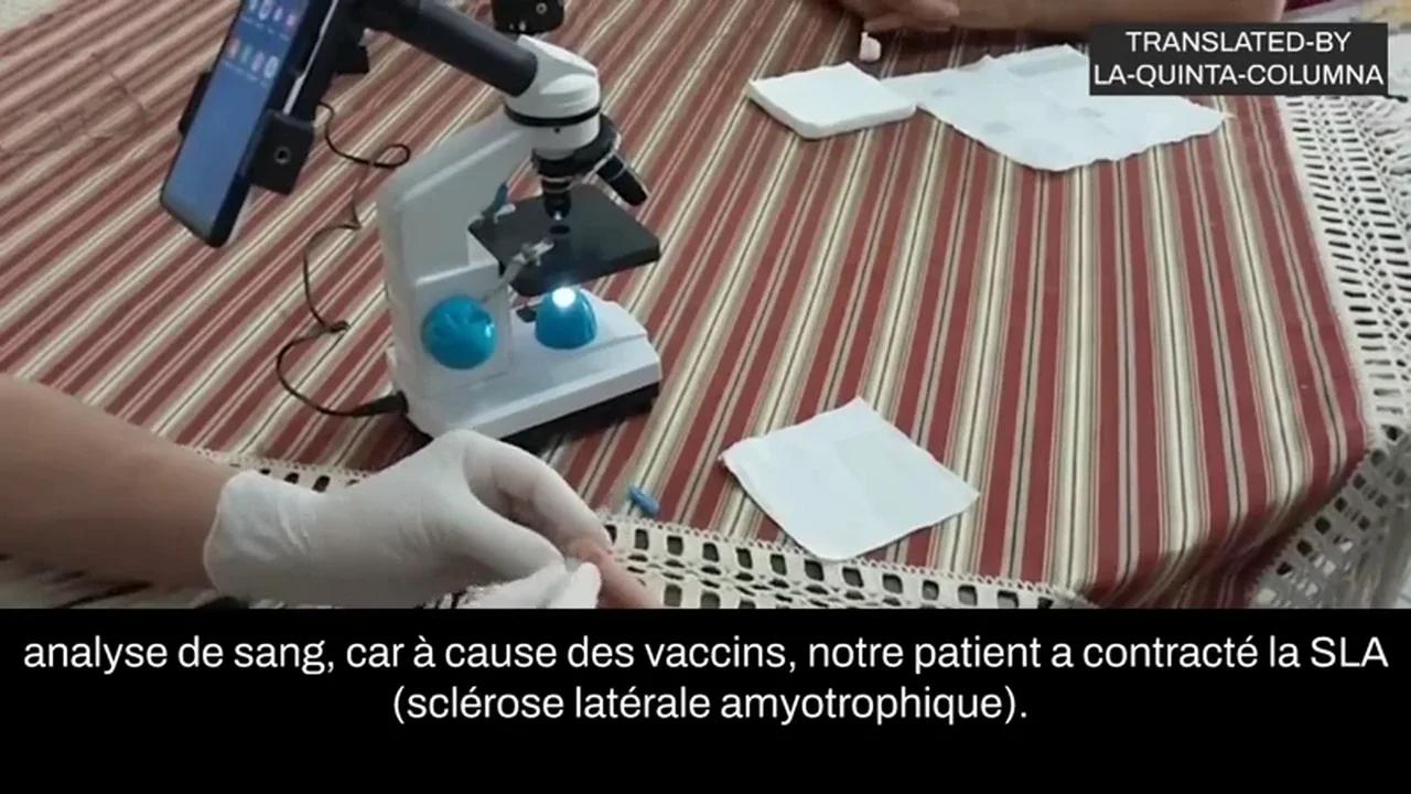 Analyse microscopique d'une goutte de sang d'une personne ''vaccinée ...