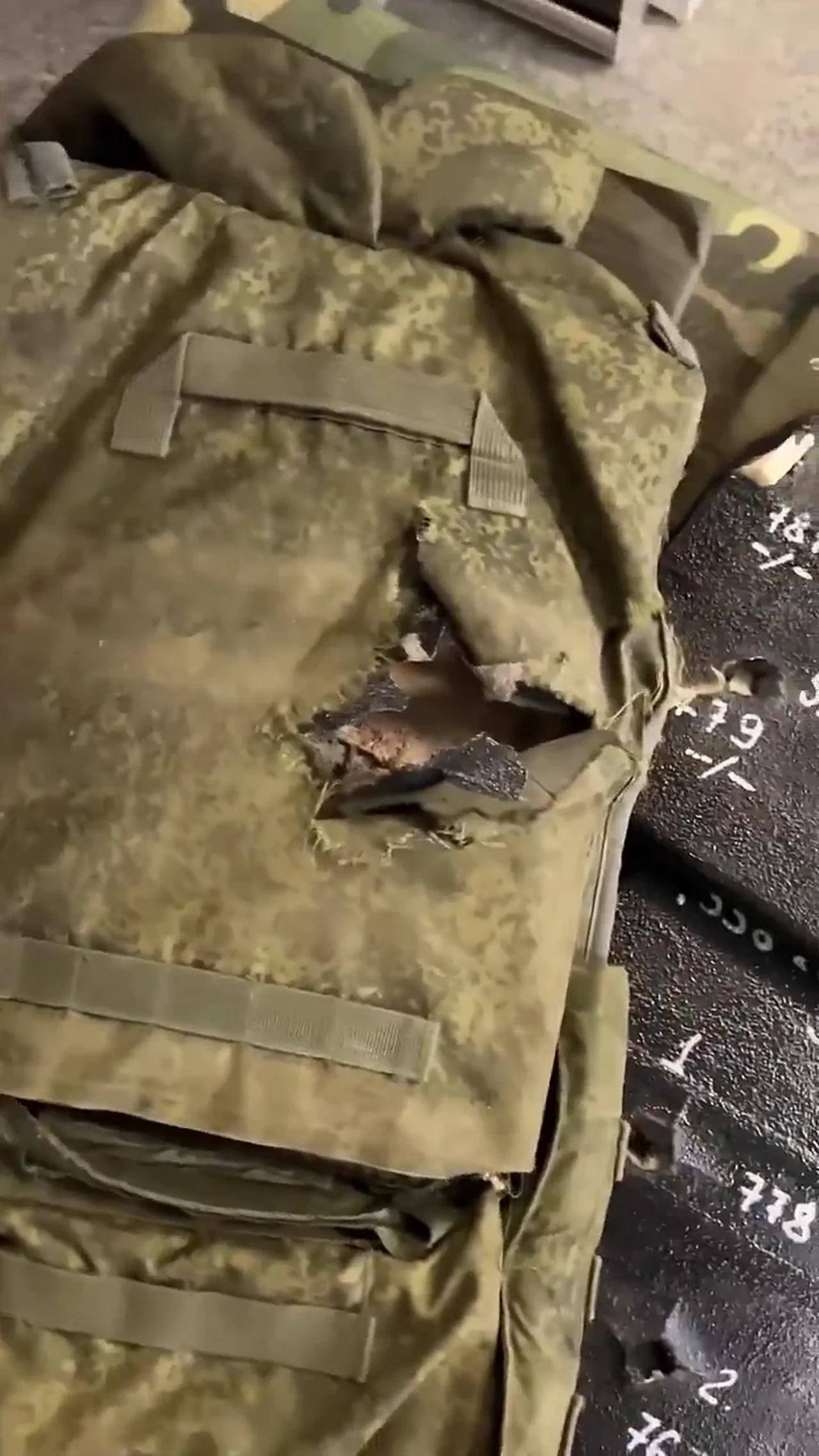 120mm mortar shell hitting a 6B45 bulletproof vest