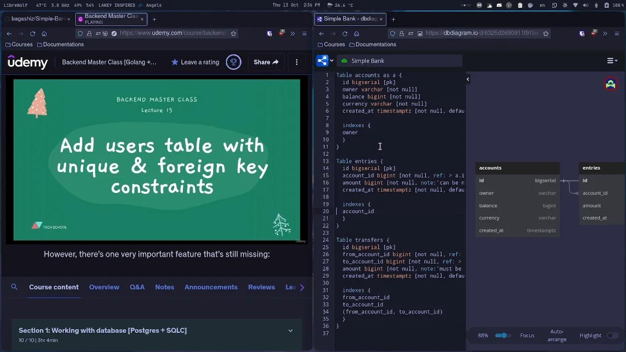 Backend Master Class Course Study | Adding Users Table with Unique ...