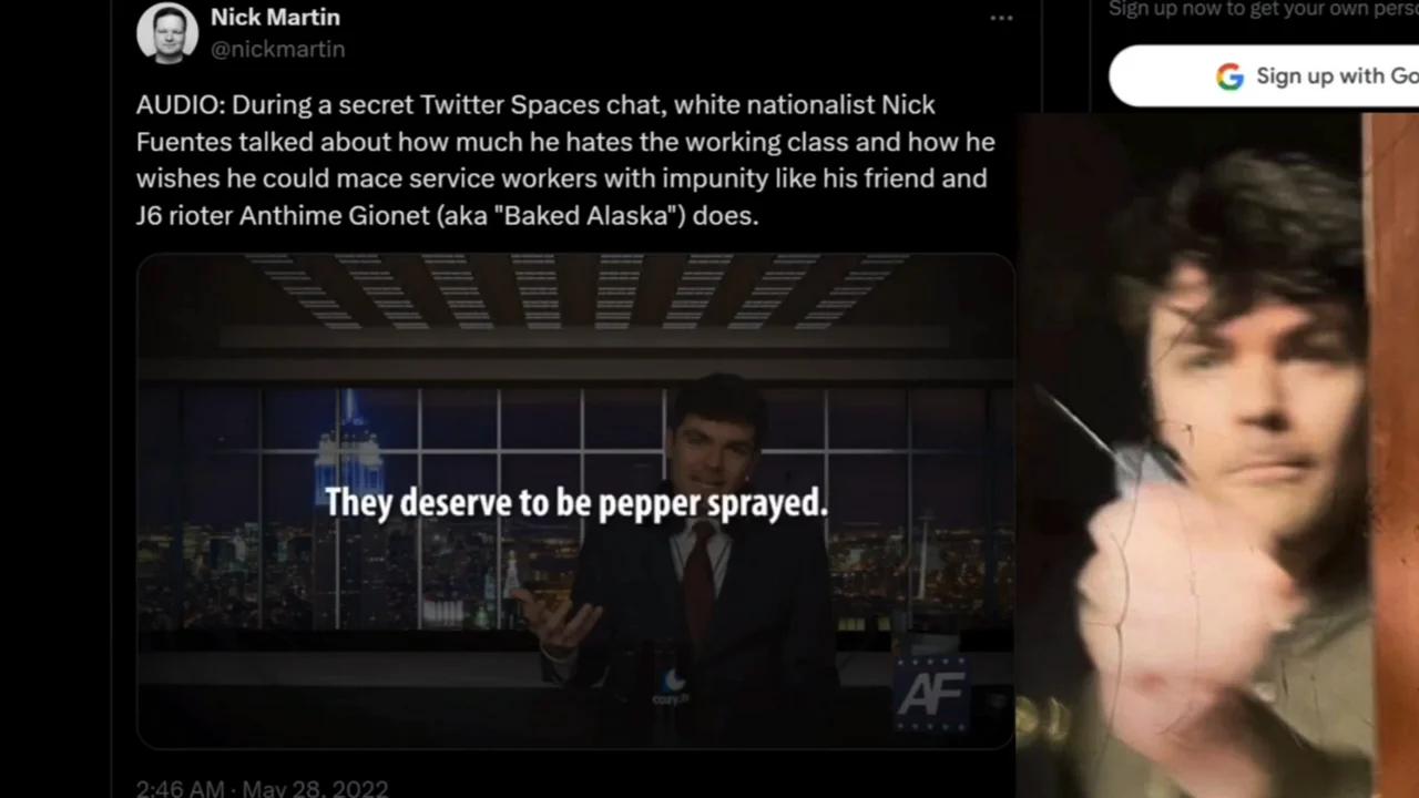 Criminal Nick Fuentes Pepper Spray Marla Rose