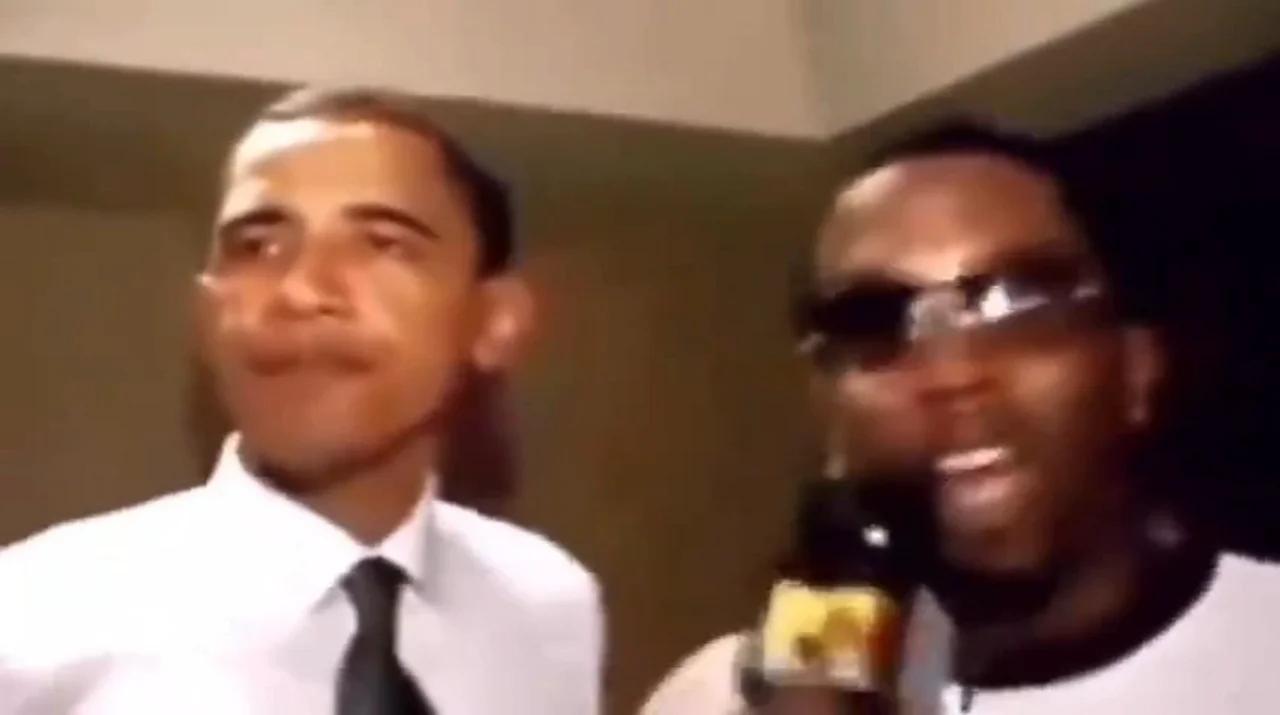 Obama With The "Cocaine Sweats" Thanking Puff Daddy For his Great Work