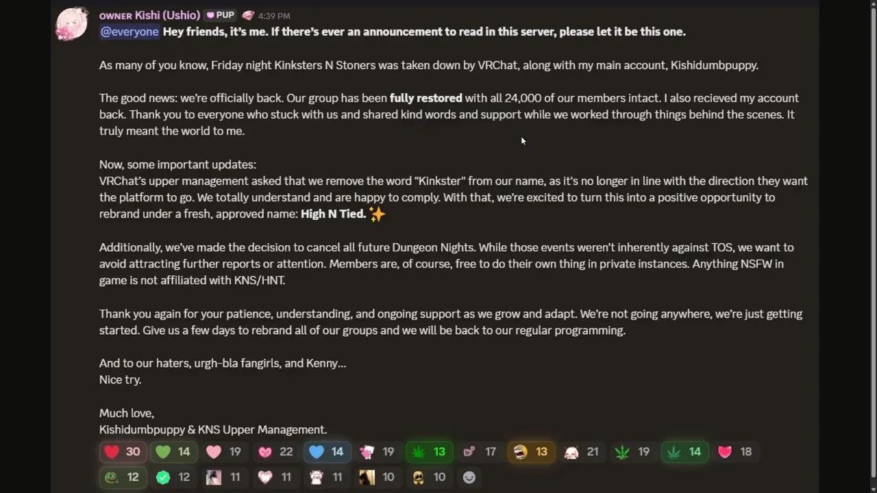 VRCHAT GROUP KINKSTERS N STONERS & KISHI - IM COMING BACK!-mXQbt0qzNHA ...