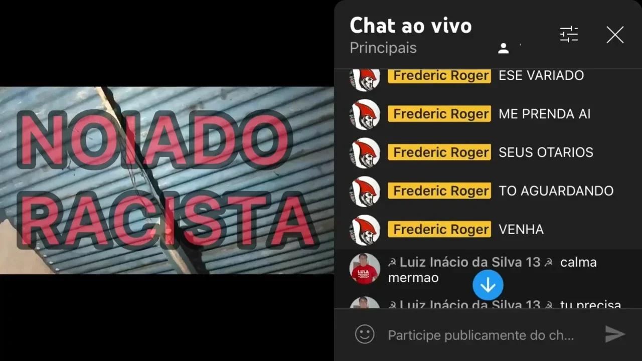 FREDERIC ROGER SENDO RACISTA EM LIVE