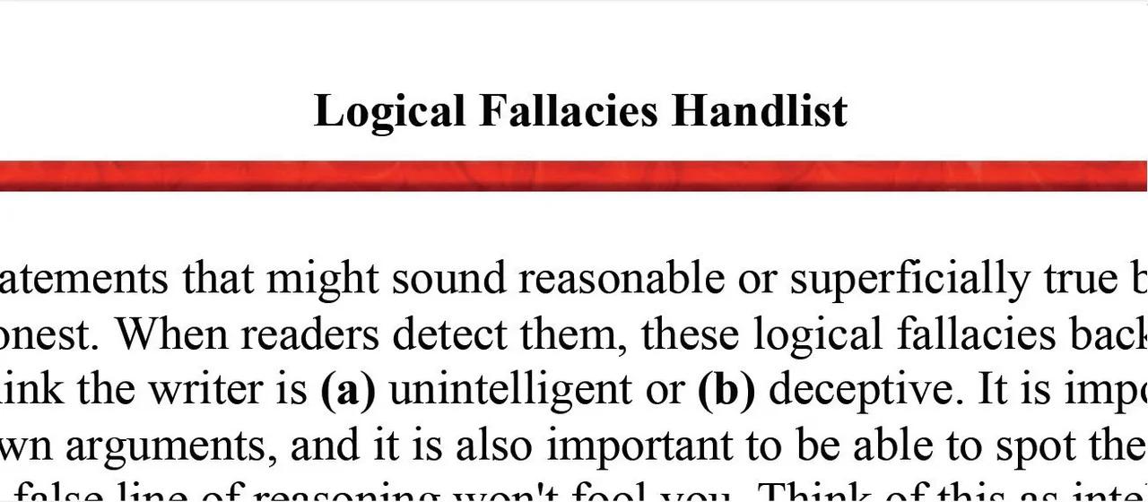 Logical Fallacies Handlist