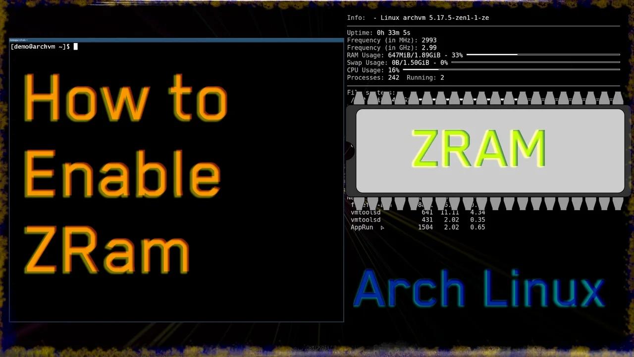 Arch Linux Enable ZRAM without any software Tutorial