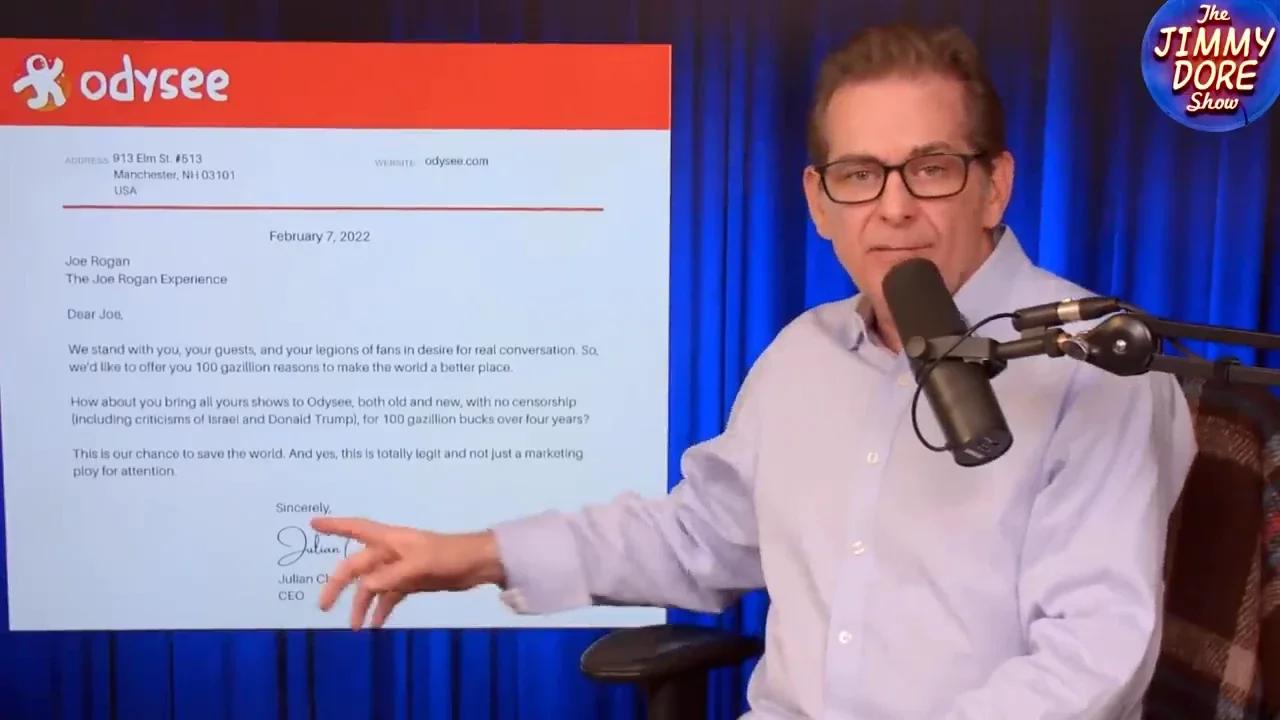 Jimmy Dore Reads Odysee's Letter to Joe Rogan