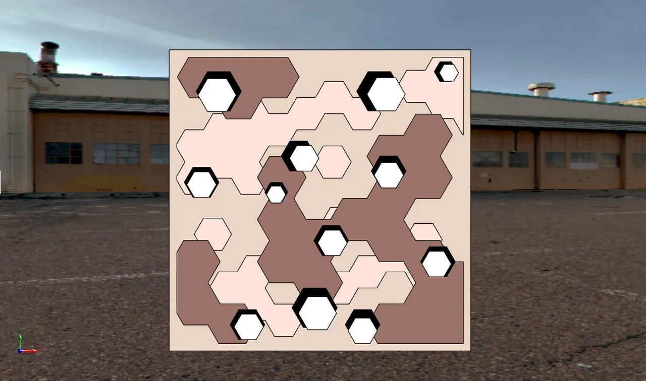 Hexagonal Choccy Chip Camo Stencils