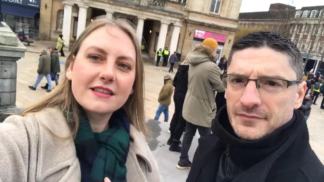 Mark Collett and Laura Towler Join Protestors in Hull // Anti-Migrant ...