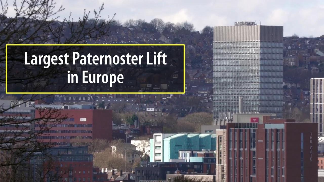 First Ride in Europe's Biggest Paternoster Lift [Sheffield Arts Tower]