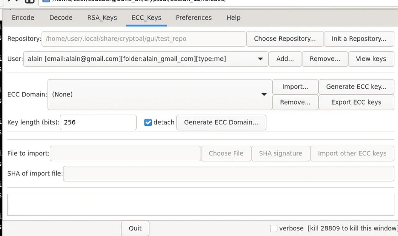 [Encryption GUI interface] Adding Elliptic Curve keys to the gui ...