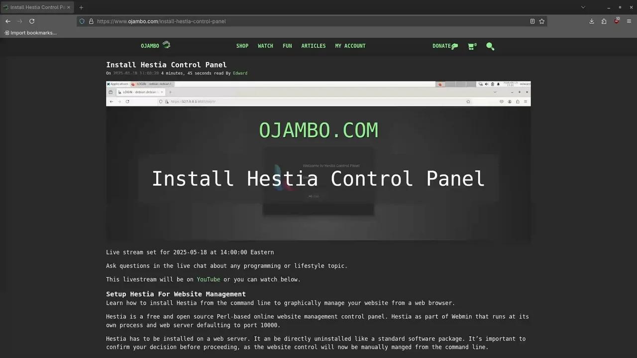 Install Hestia Control Panel