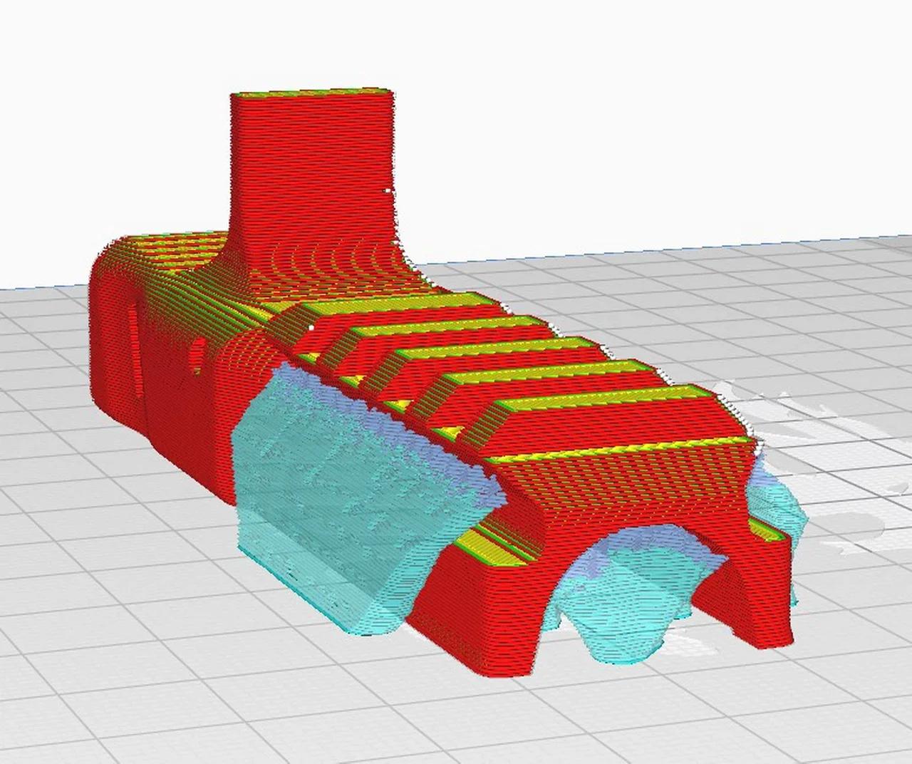 3d printed test for printing rails down