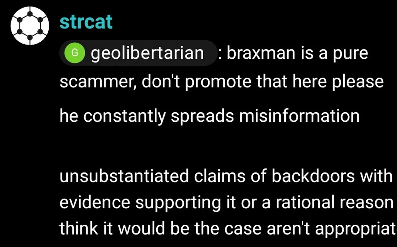 "Braxman is a pure scammer" - Daniel Micay, Main Developer of Graphene OS