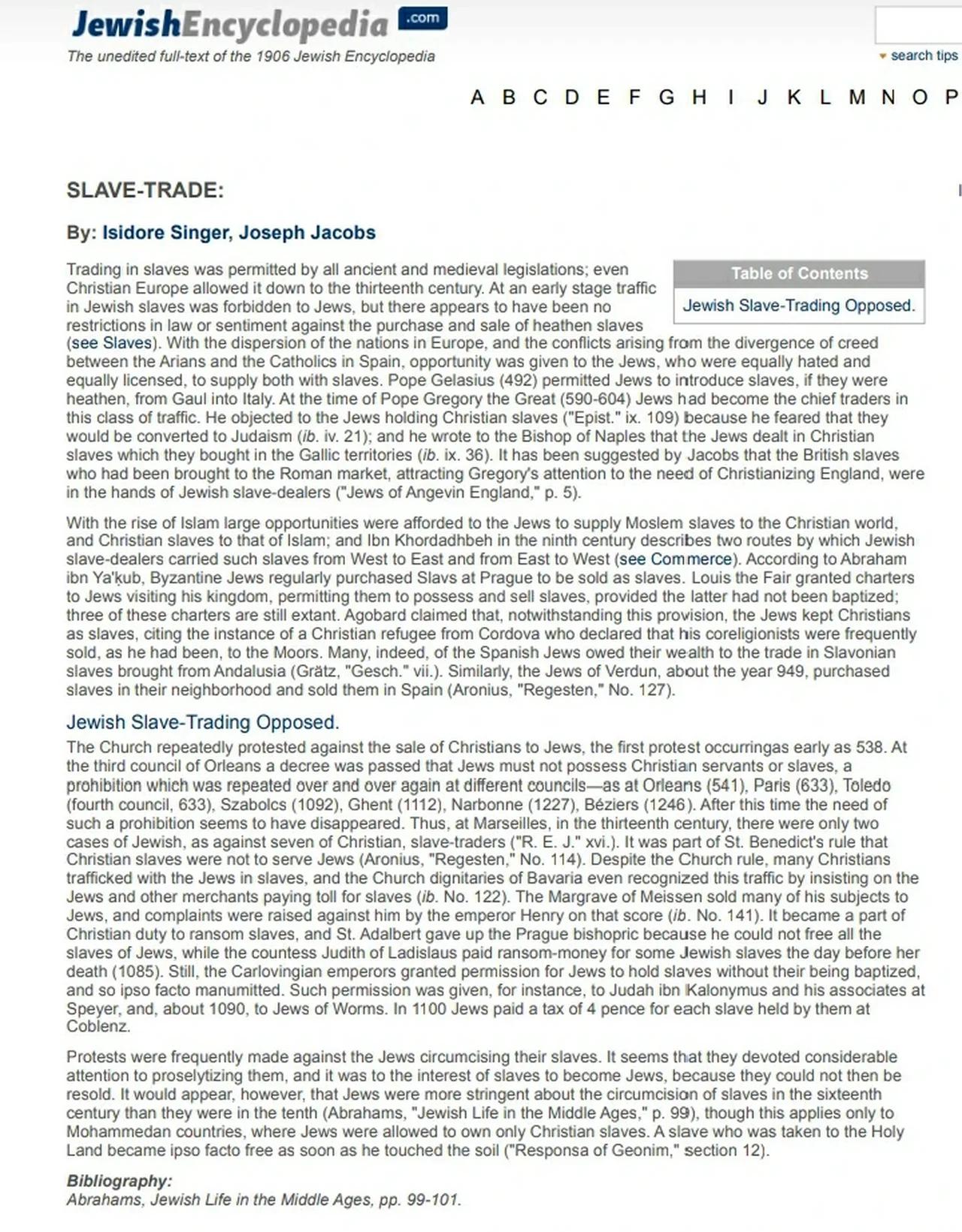 Slave Trade - 1906 Jewish Encyclopedia