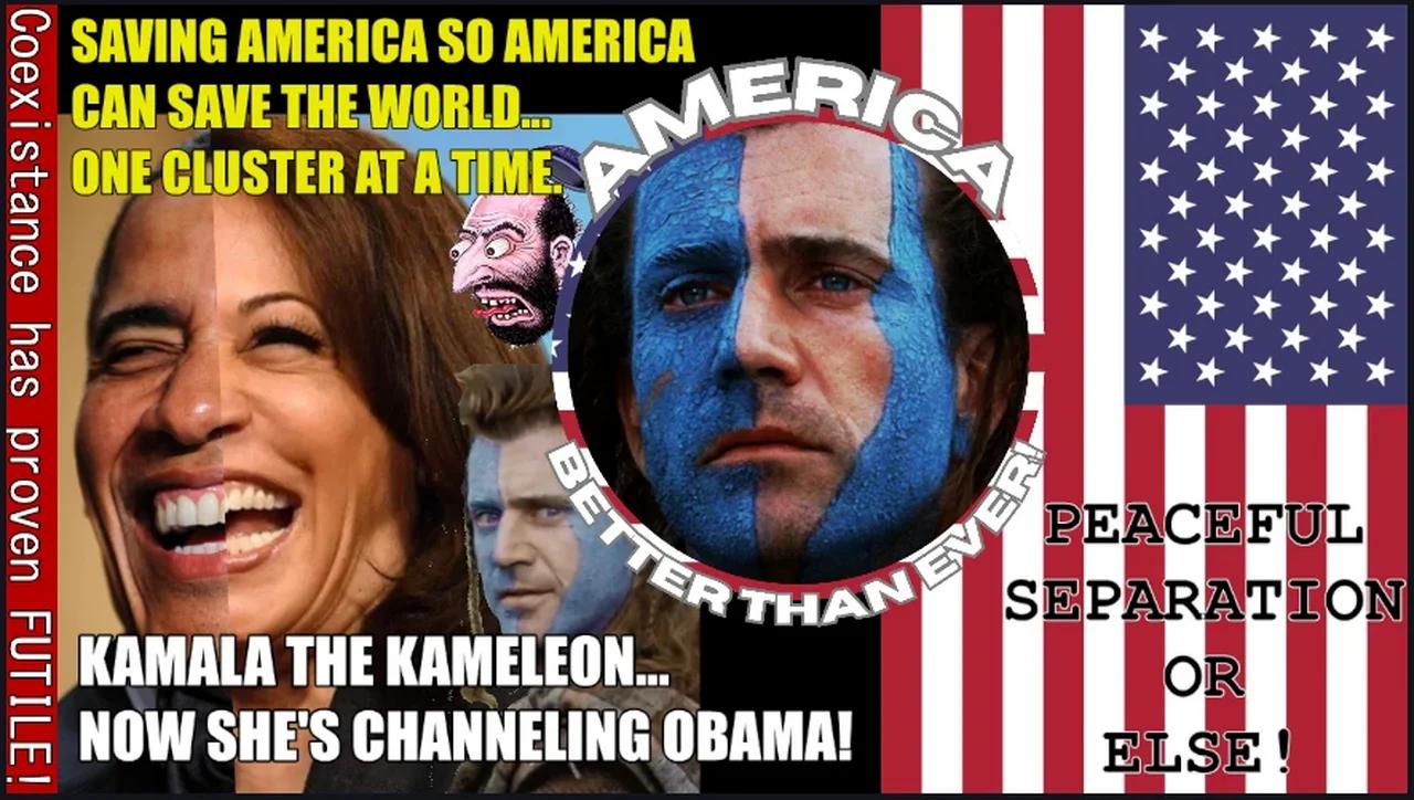 KAMALA THE KAMELEON. NOW SHE'S CHANNELING OBAMA... KABAMA!