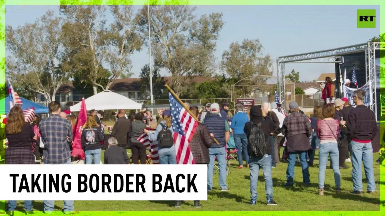 Anti-illegal immigration convoy rally at the US-Mexico border