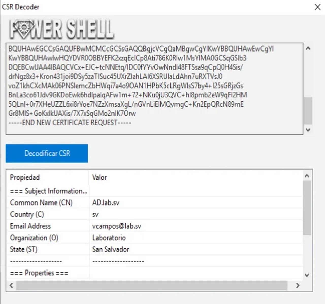 Decodificar CSR