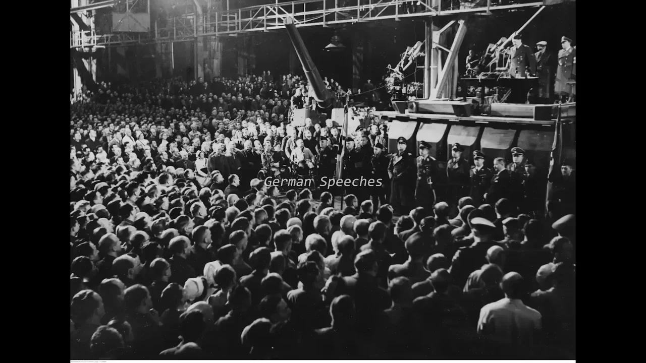Adolf Hitler speaks to the German armaments workers in Berlin, December ...