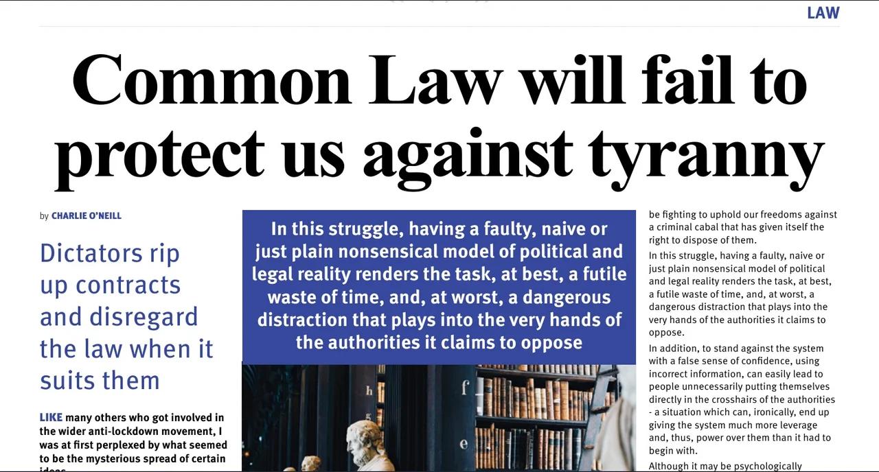 The Light Paper Article - "Common Law Will Fail To Protect Us Against ...