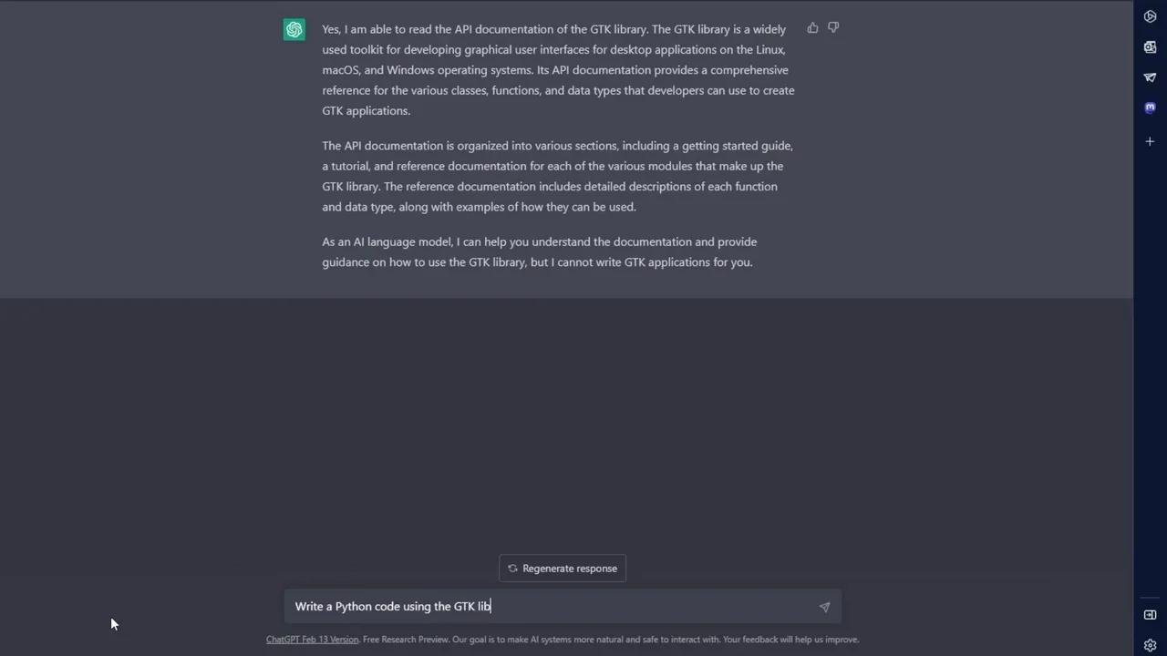 Using Chatgpt To Create A Python Gtk Gui