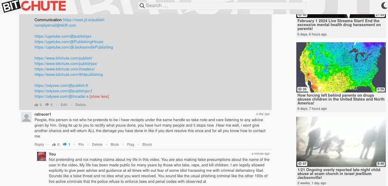 ACCOUNT OWNER RESPONSE REMOVED! -- Delusional criminal makes false doxx w/ threats of violence ...