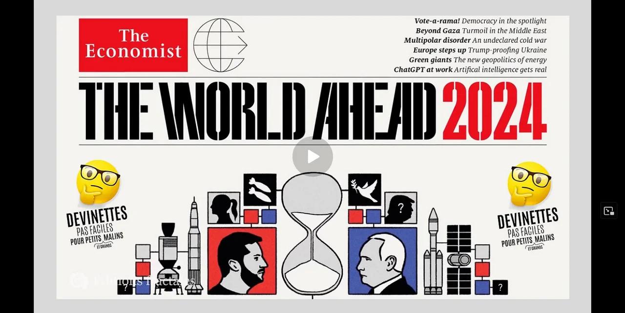 La nouvelle couverture THE ECONOMIST The World ahead 2024 Hd 108