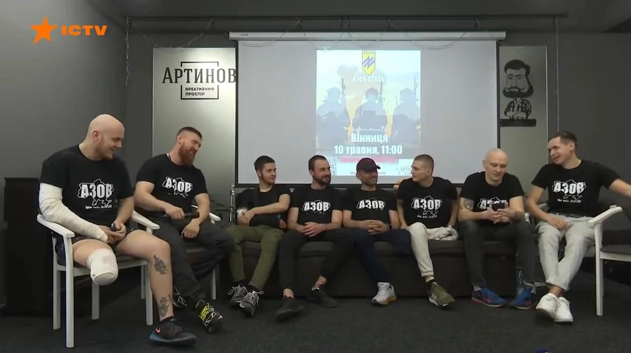 Evacuated Azovites give a press conference in Kiev.