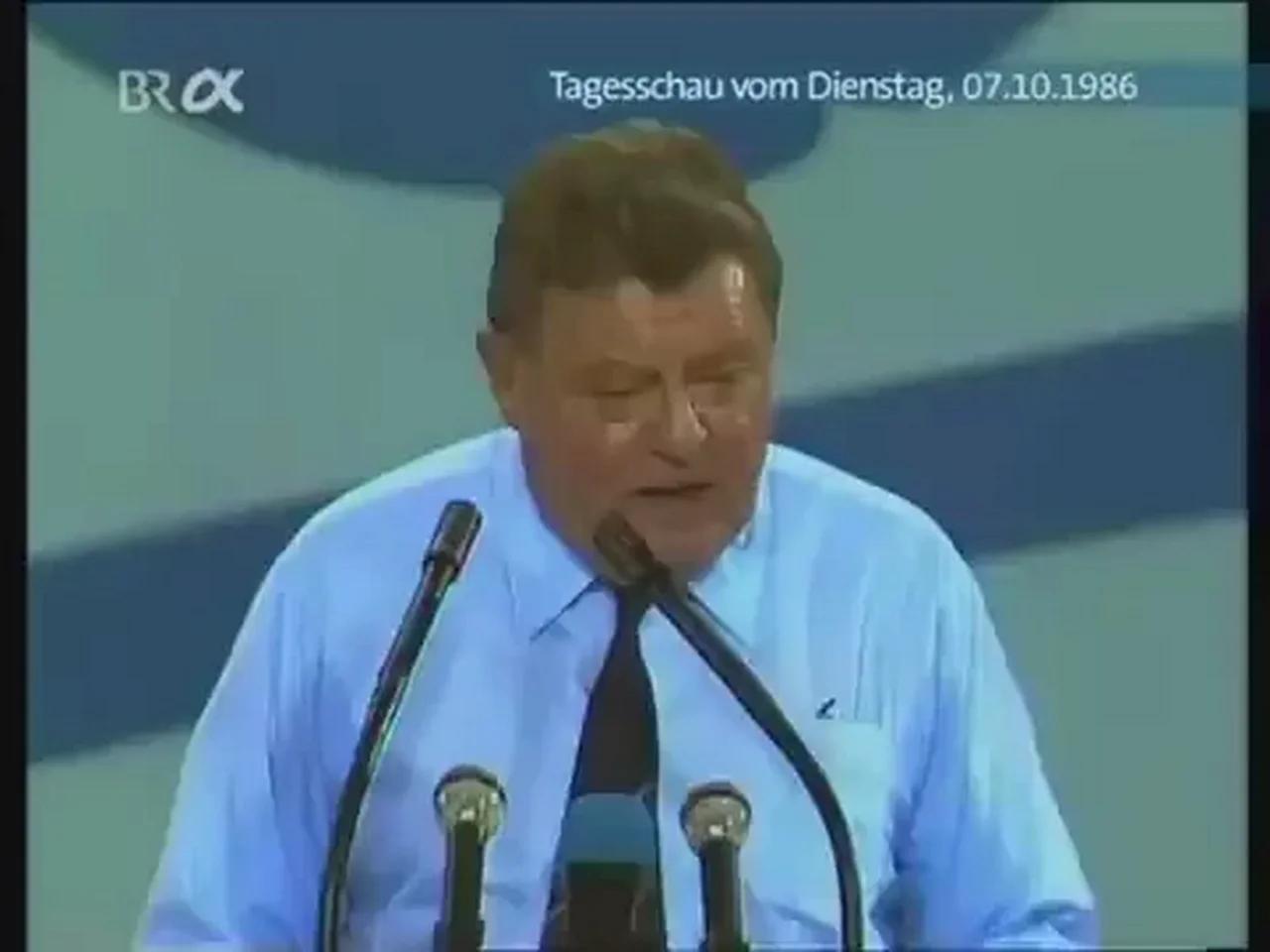 Franz Josef Strauss warnte schon 1986 vor den GRÜNEN. Als Klimaschutz ...