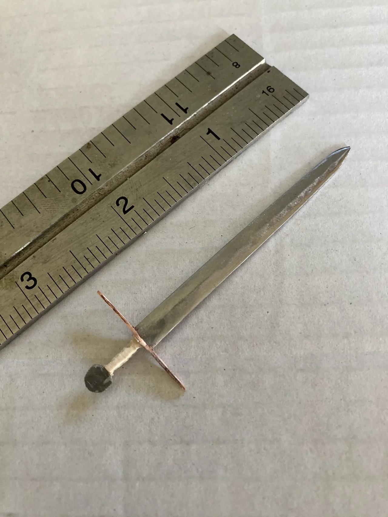 Making a copper guard for a miniature sword