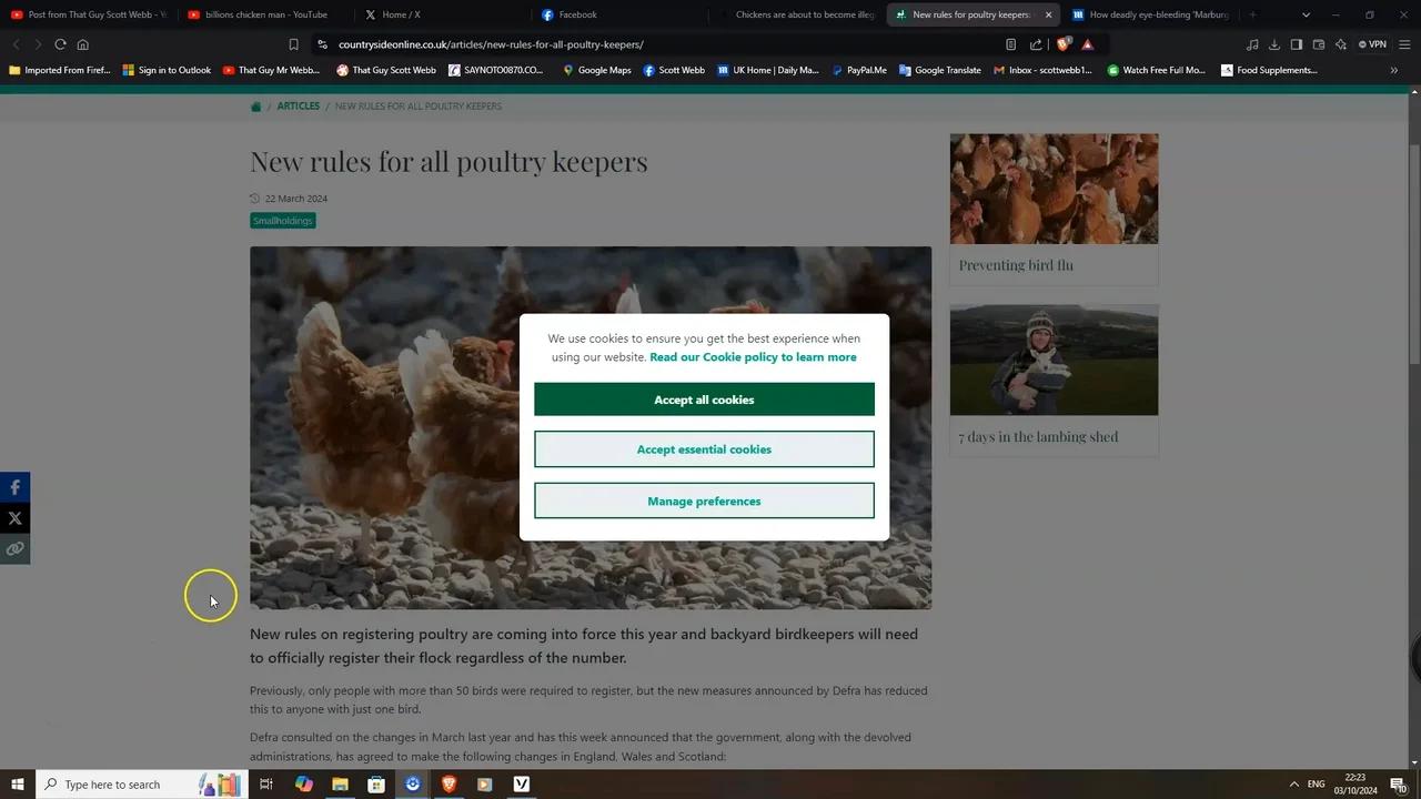 The registration of chickens
