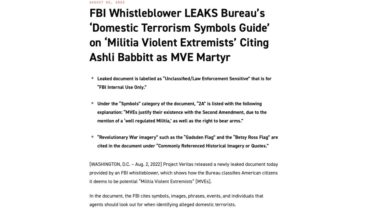 FBI Whistleblower LEAKS Bureau’s ‘Domestic Terrorism Symbols Guide’ on ...