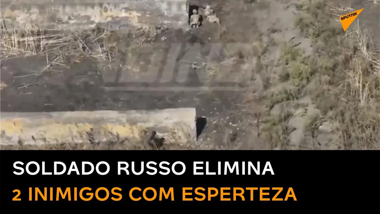 Soldado russo elimina pelas costas 2 soldados ucranianos