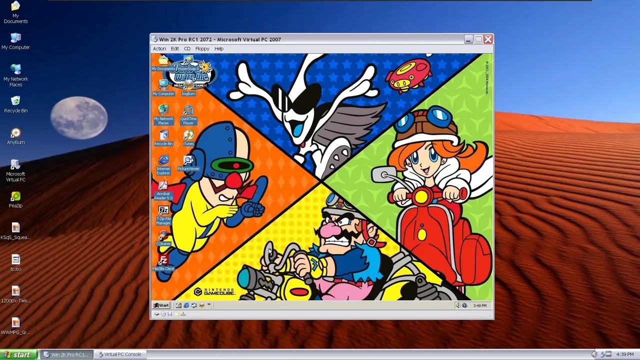 Windows 2000 Professional RC1 Build 2072 on Virtual PC 2007