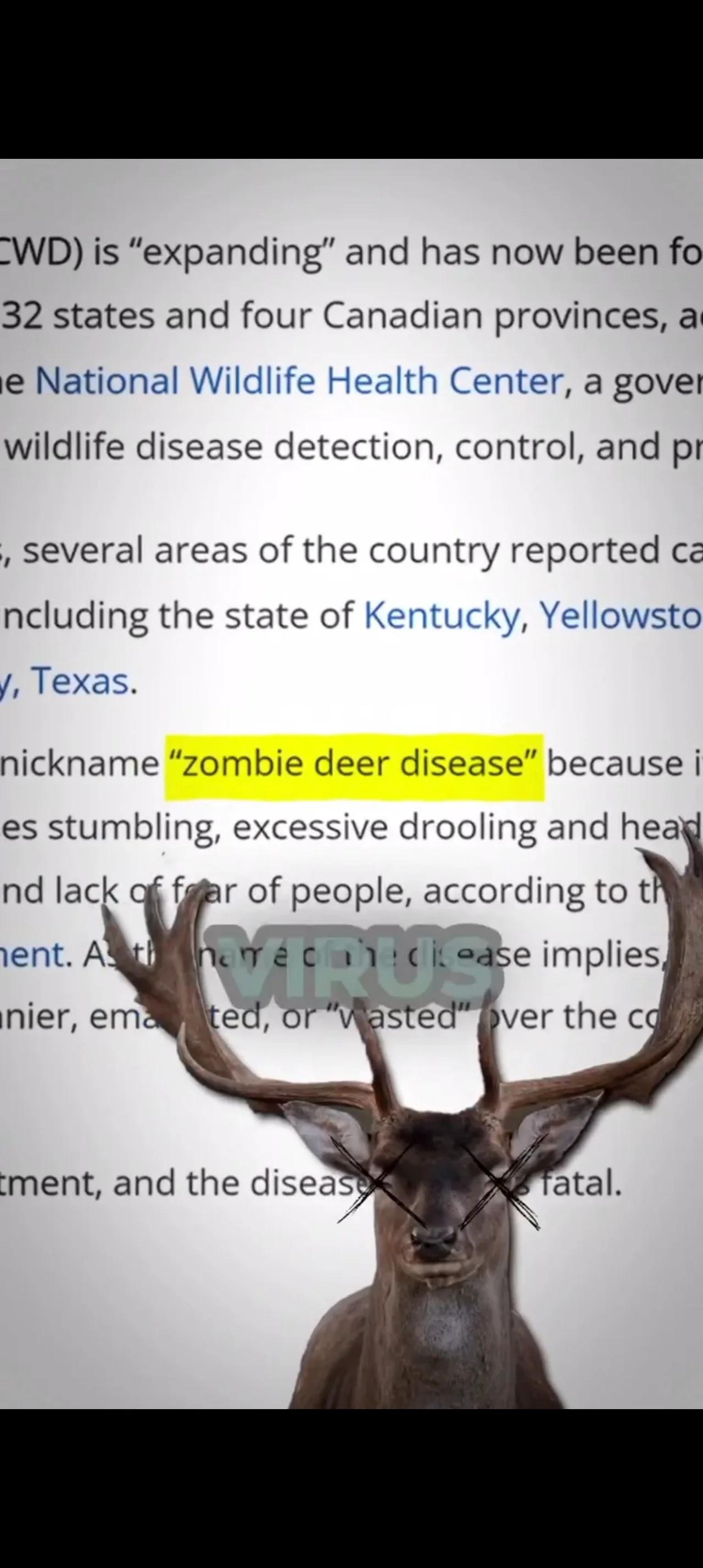 Zombie Deer As The Scapegoat For Prion Disease/Zombie Outbreak (IMO)