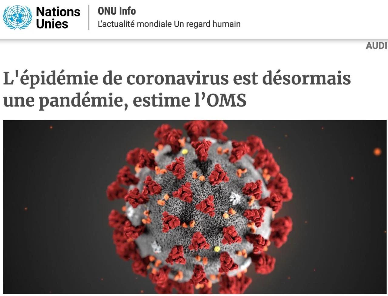 Le 11 mars 2020, l’épidémie de Covid-19 est déclarée pandémie par l’OMS