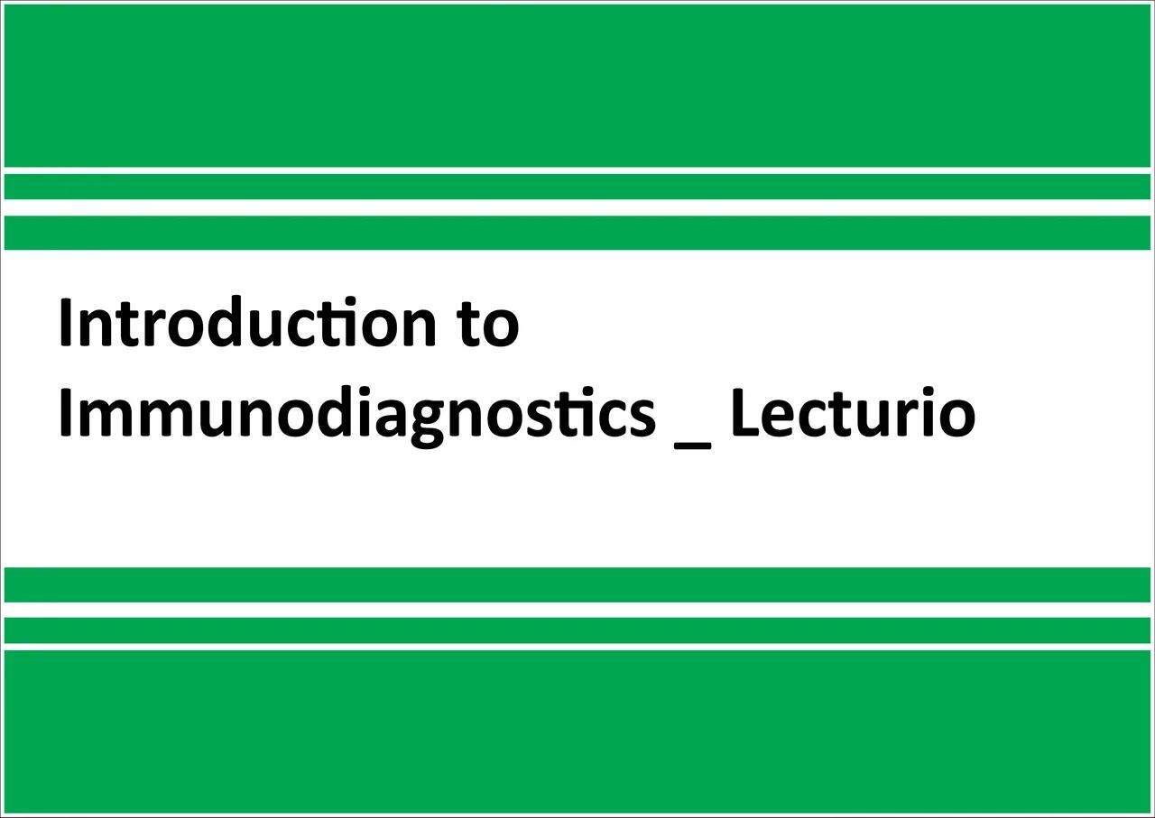 Introduction to Immunodiagnostics