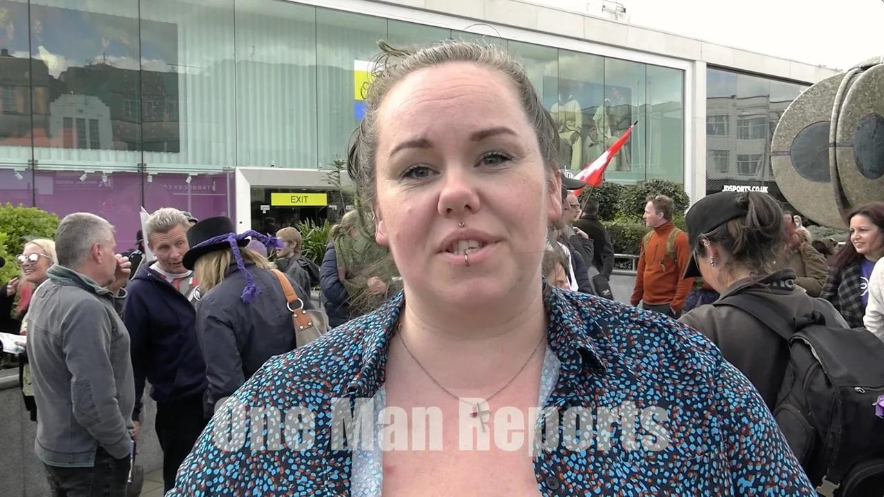 Louise Creffield at Brighton Freedom Rally.