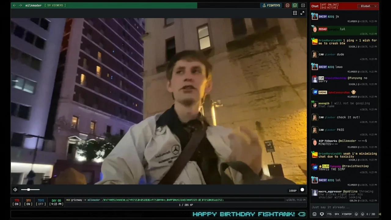 Milkmoder IRL in downtown Dallas (2025-04-20) | Stream Stars / FTL ...