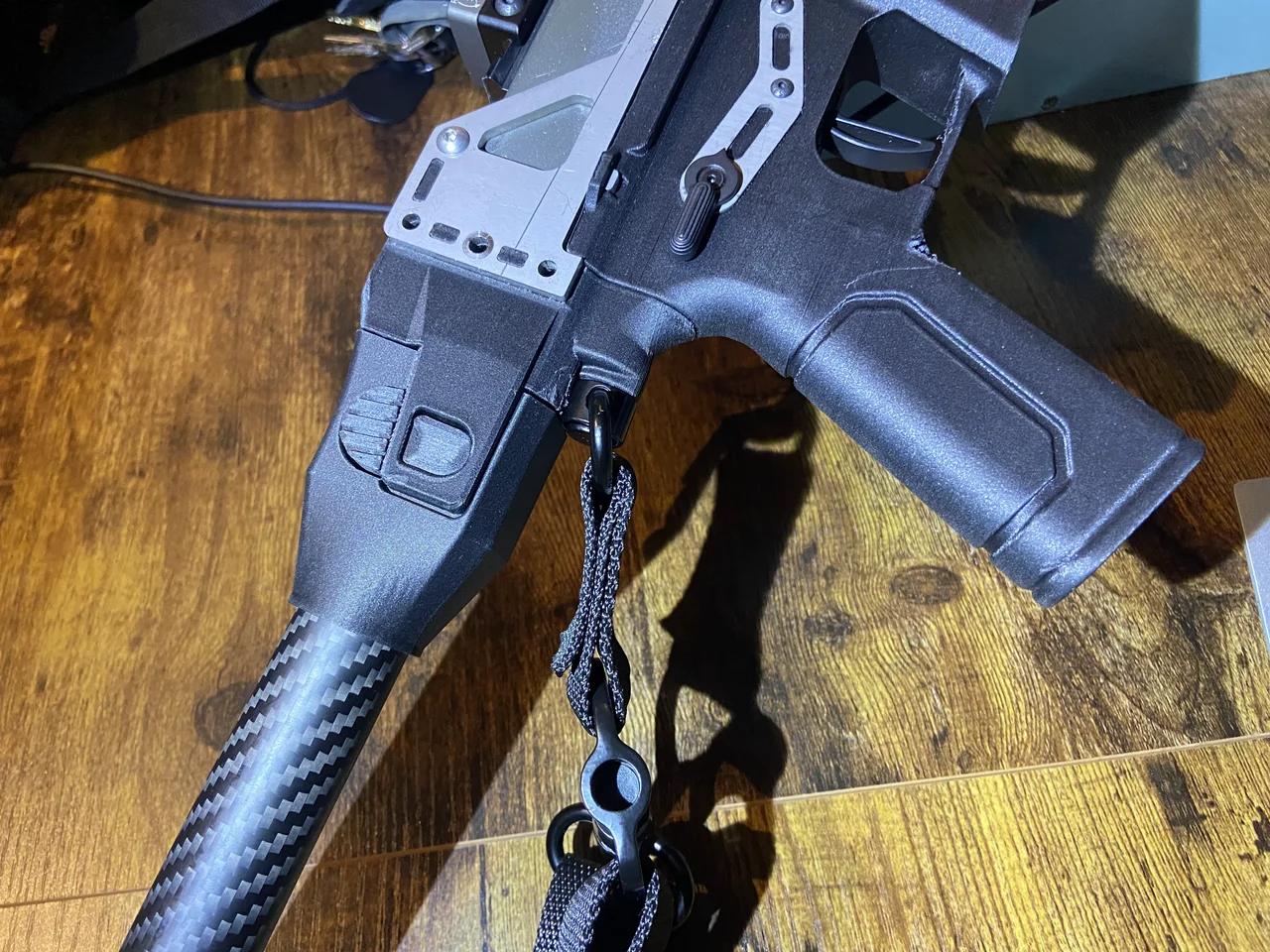 Alloy carbon brace / DB9 rear trunnion with integrated sauerkraut V2 hinge