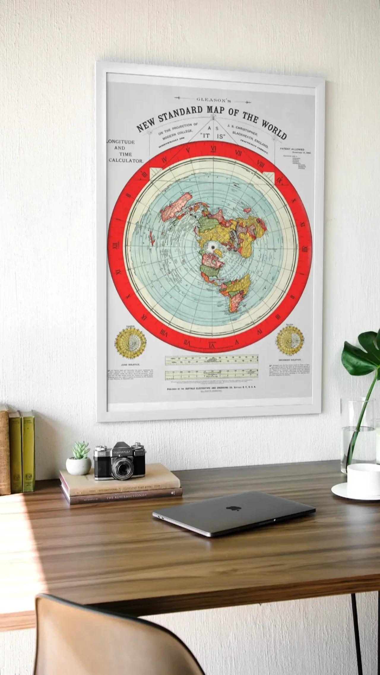 Alexander Gleason 1892 Flat Earth Map