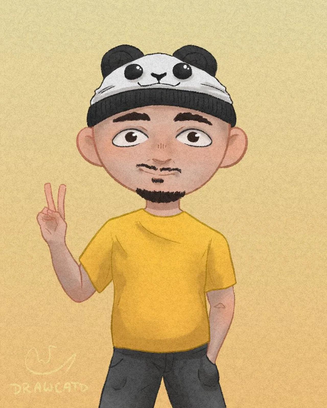 Smull Portrait of panda guy