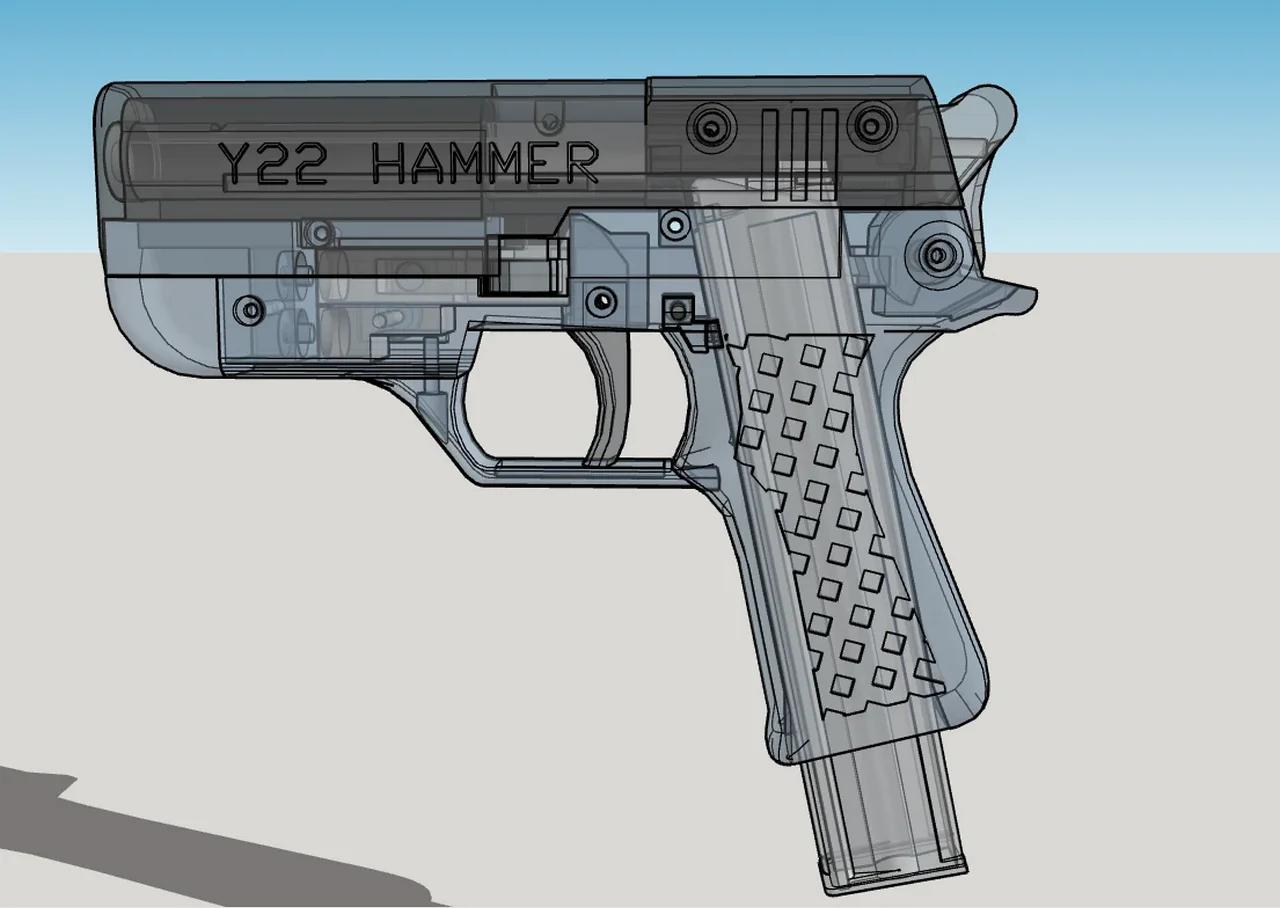 Y22 Hammer - полностью печатный самозарядный пистолет